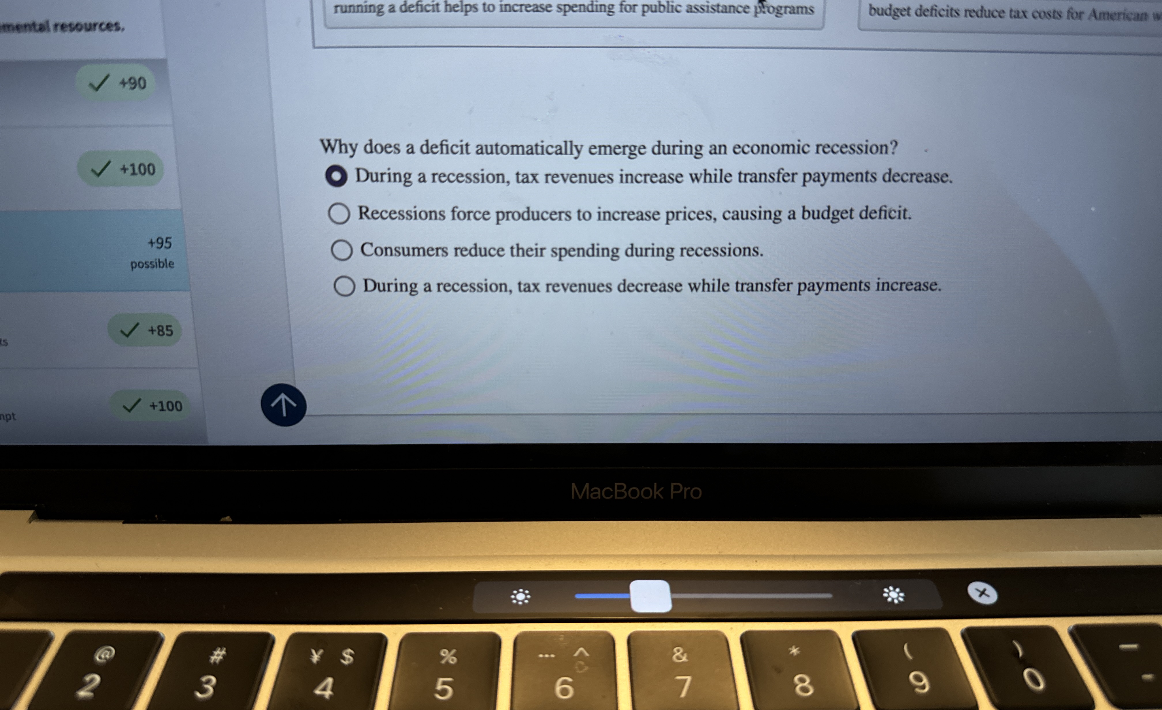 Solved running a deficit helps to increase spending for | Chegg.com
