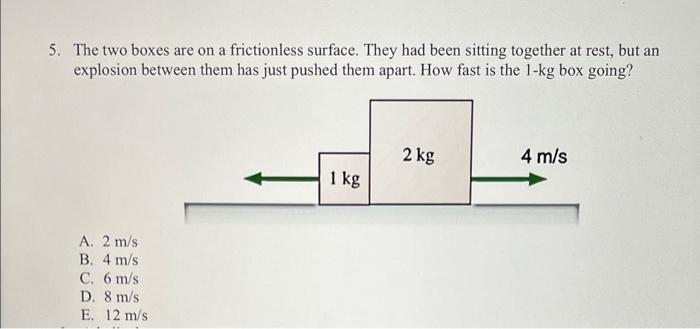 Solved The two boxes are on a frictionless surface. They had | Chegg.com