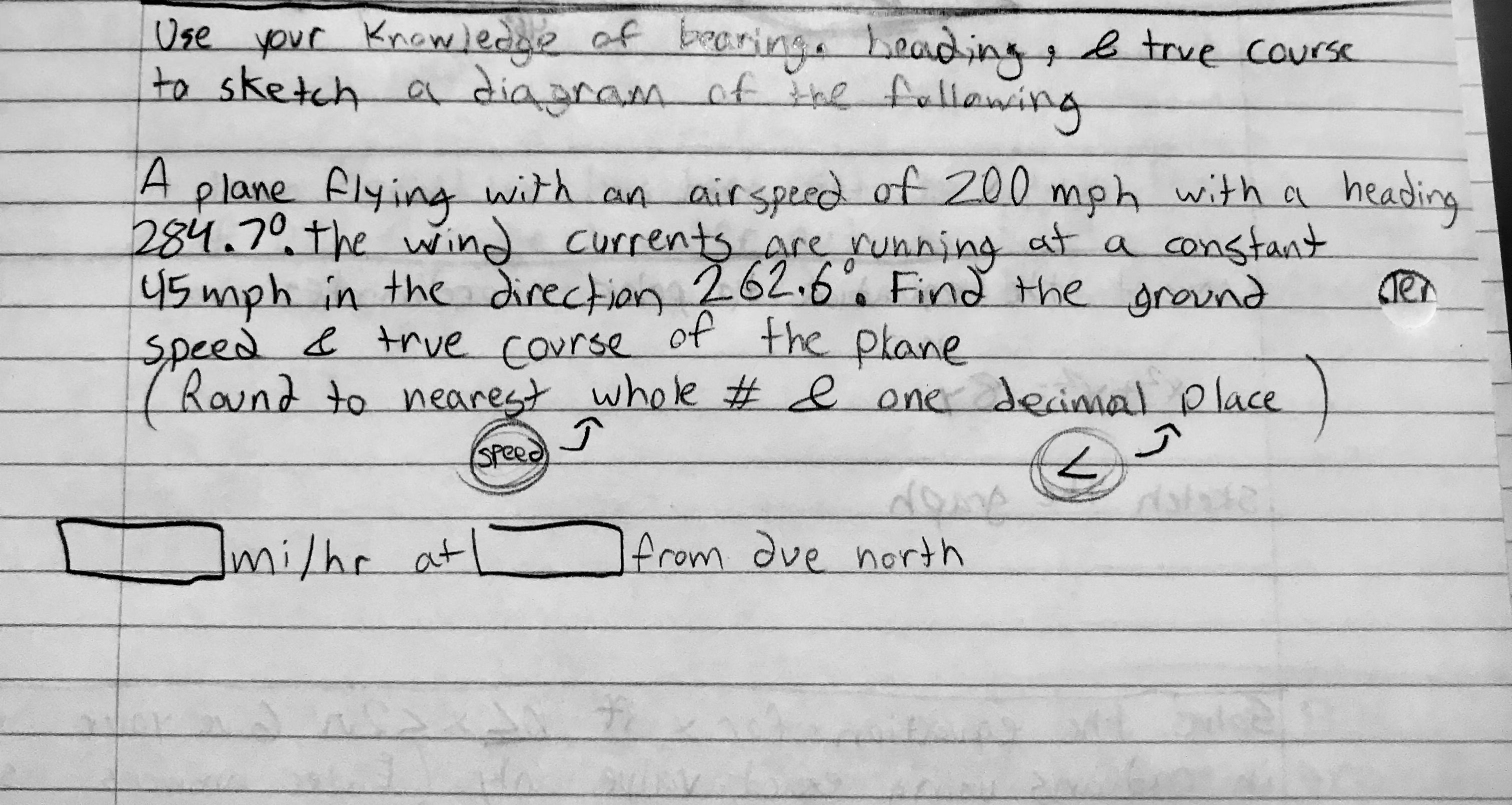Solved Use your knowledge of bearing, heading, & true | Chegg.com