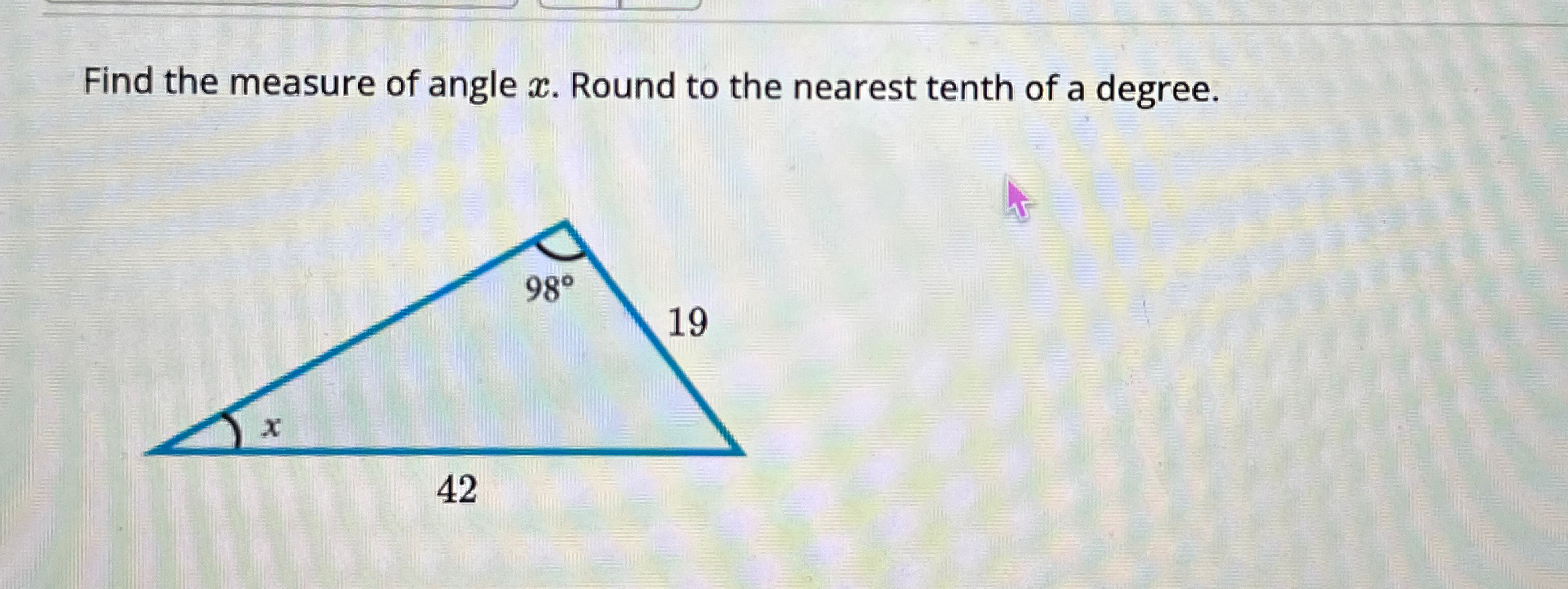Solved Find the measure of angle x. ﻿Round to the nearest | Chegg.com