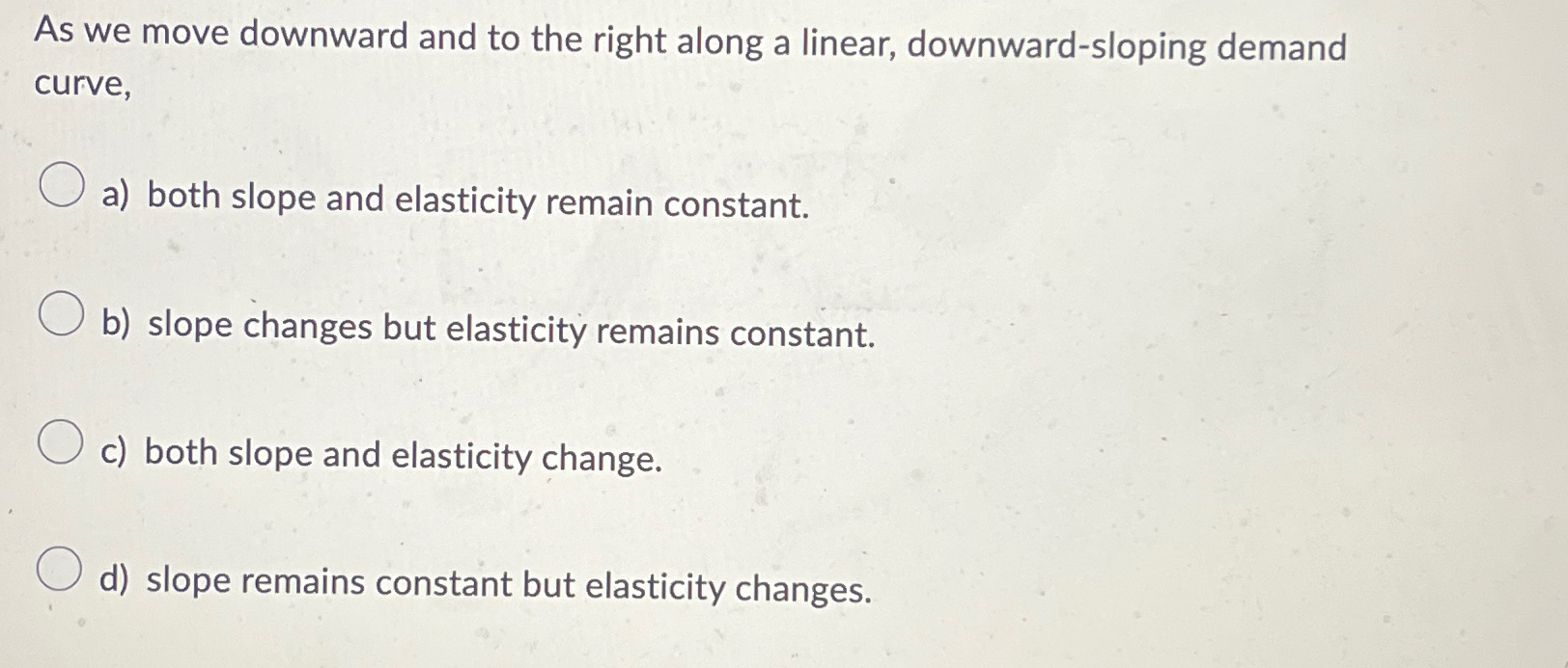Solved As we move downward and to the right along a linear, | Chegg.com