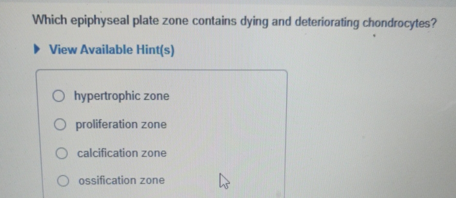Solved Which epiphyseal plate zone contains dying and | Chegg.com