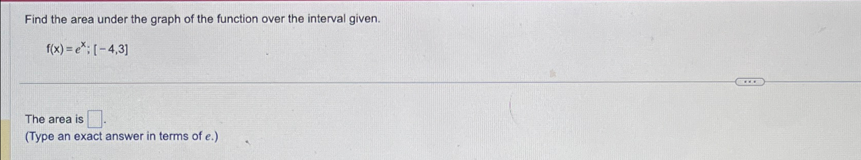 Solved Find the area under the graph of the function over | Chegg.com
