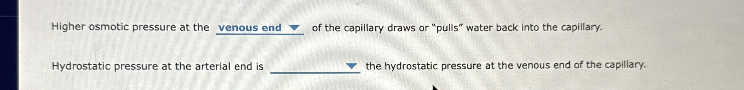 Solved Hydrostatic pressure at the arterial end isthe | Chegg.com