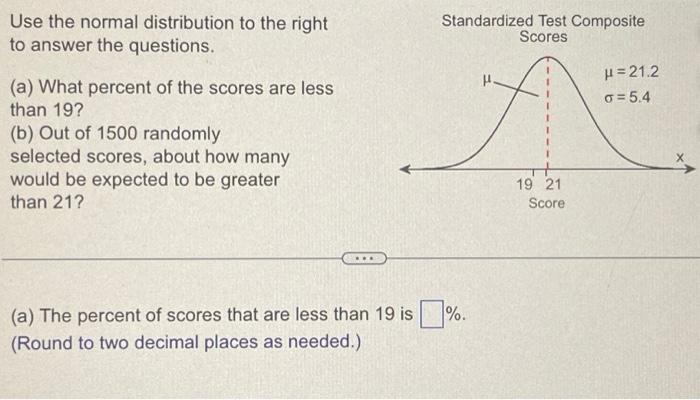 Solved Use the normal distribution to the right to answer | Chegg.com