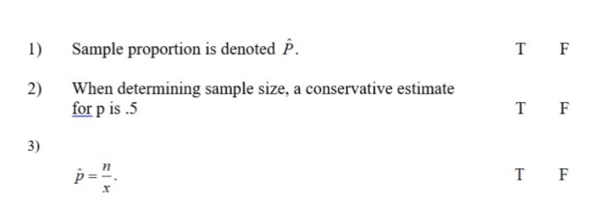 Solved Sample proportion is denoted hat(P).When determining | Chegg.com