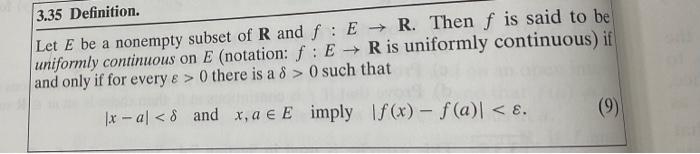 Solved 3.35 Definition. Let E be a nonempty subset of R and | Chegg.com