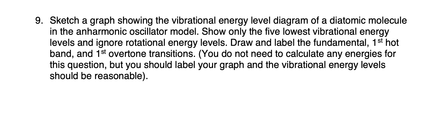 Sketch a graph showing the vibrational energy level | Chegg.com