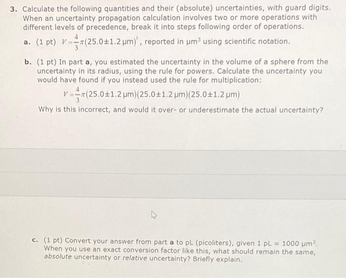 Solved 3. Calculate the following quantities and their | Chegg.com