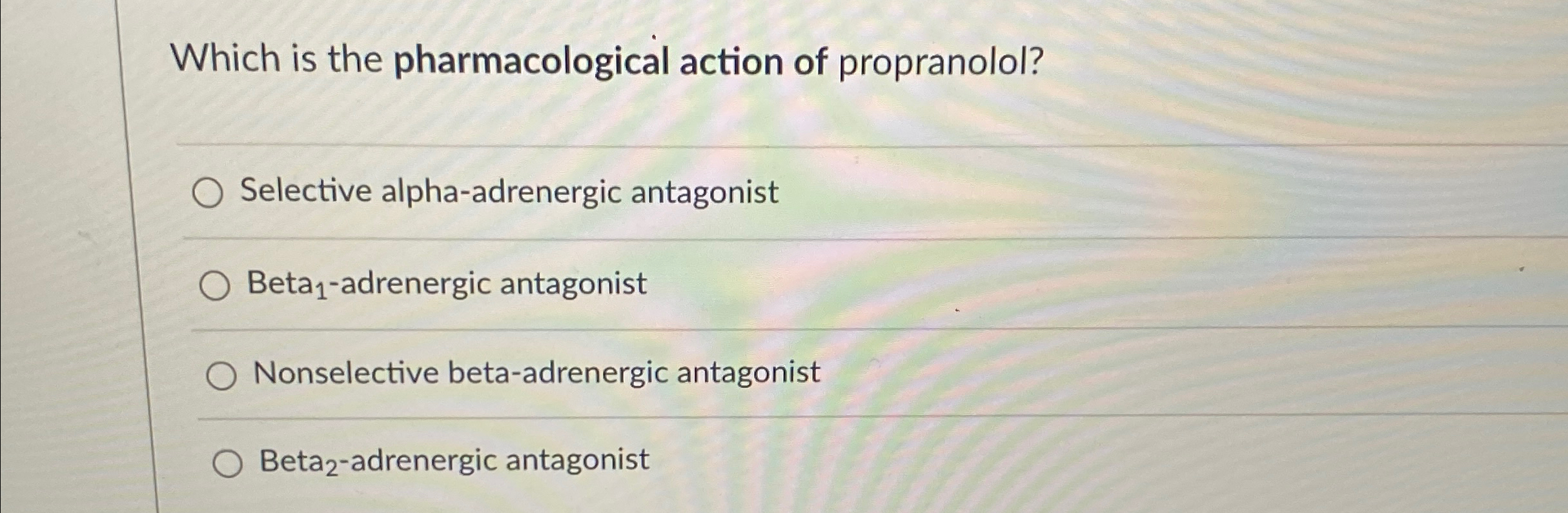 Solved Which is the pharmacological action of | Chegg.com