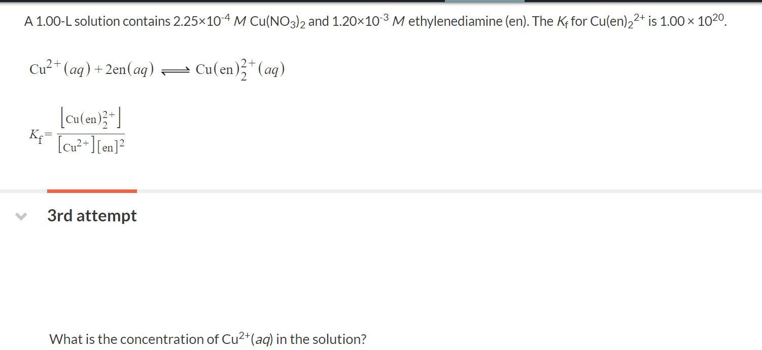 Solved What is the concentration of Cu2+(aq) ﻿in the | Chegg.com