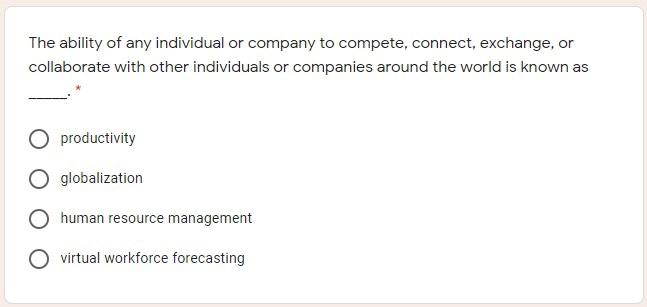 Solved The ability of any individual or company to compete, | Chegg.com