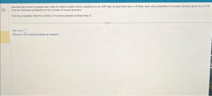 Solved Assume that random guesses are made for eight | Chegg.com