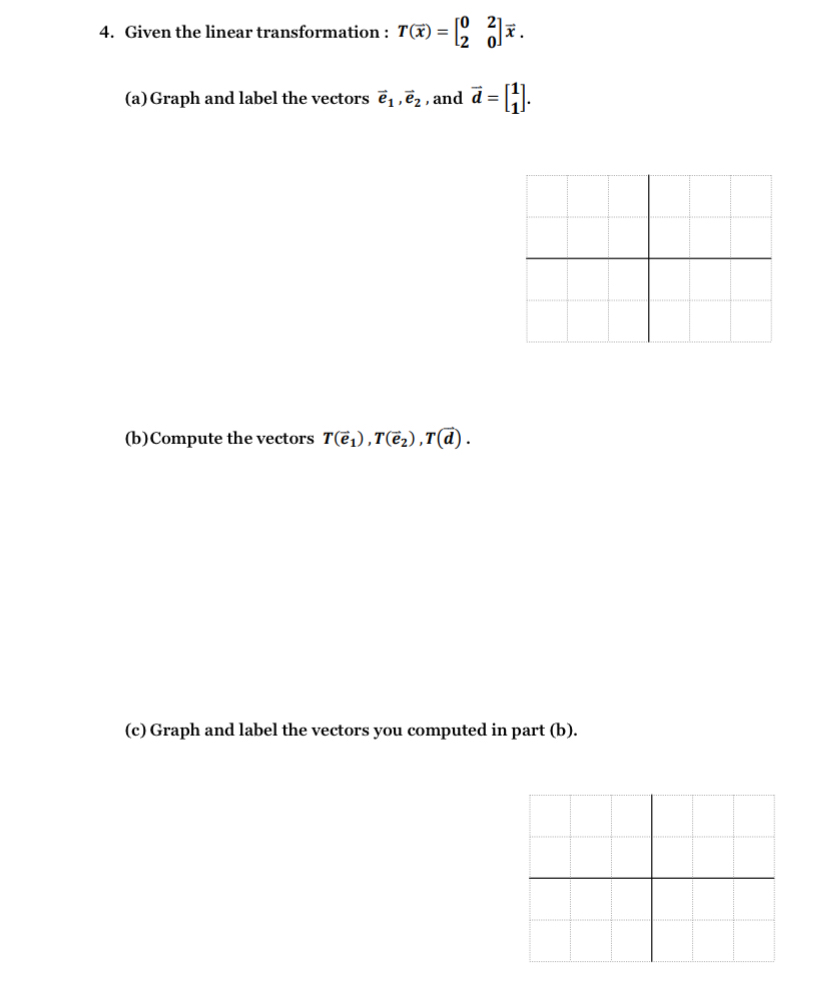 Solved Given the linear transformation : | Chegg.com