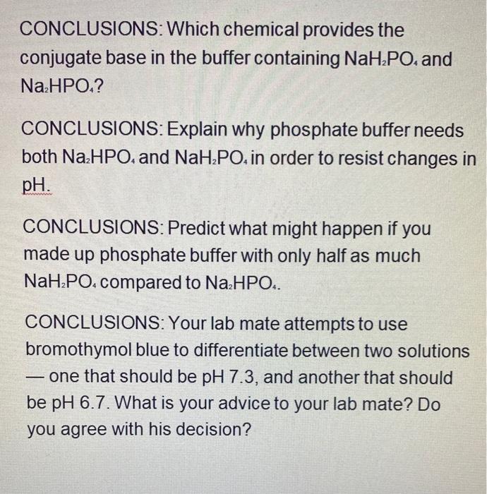 Solved which chemical provides the conjugate base in the | Chegg.com