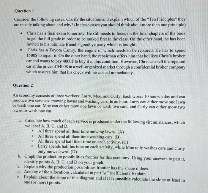 Solved Consider the following cases. Clarify the situation | Chegg.com