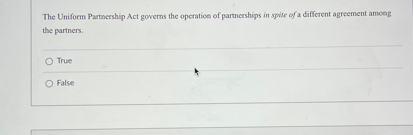 Solved The Uniform Partnership Act governs the operation of | Chegg.com