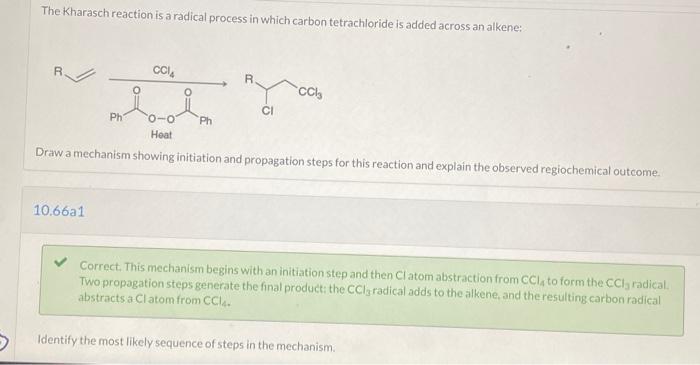 Solved The Kharasch reaction is a radical process in which | Chegg.com