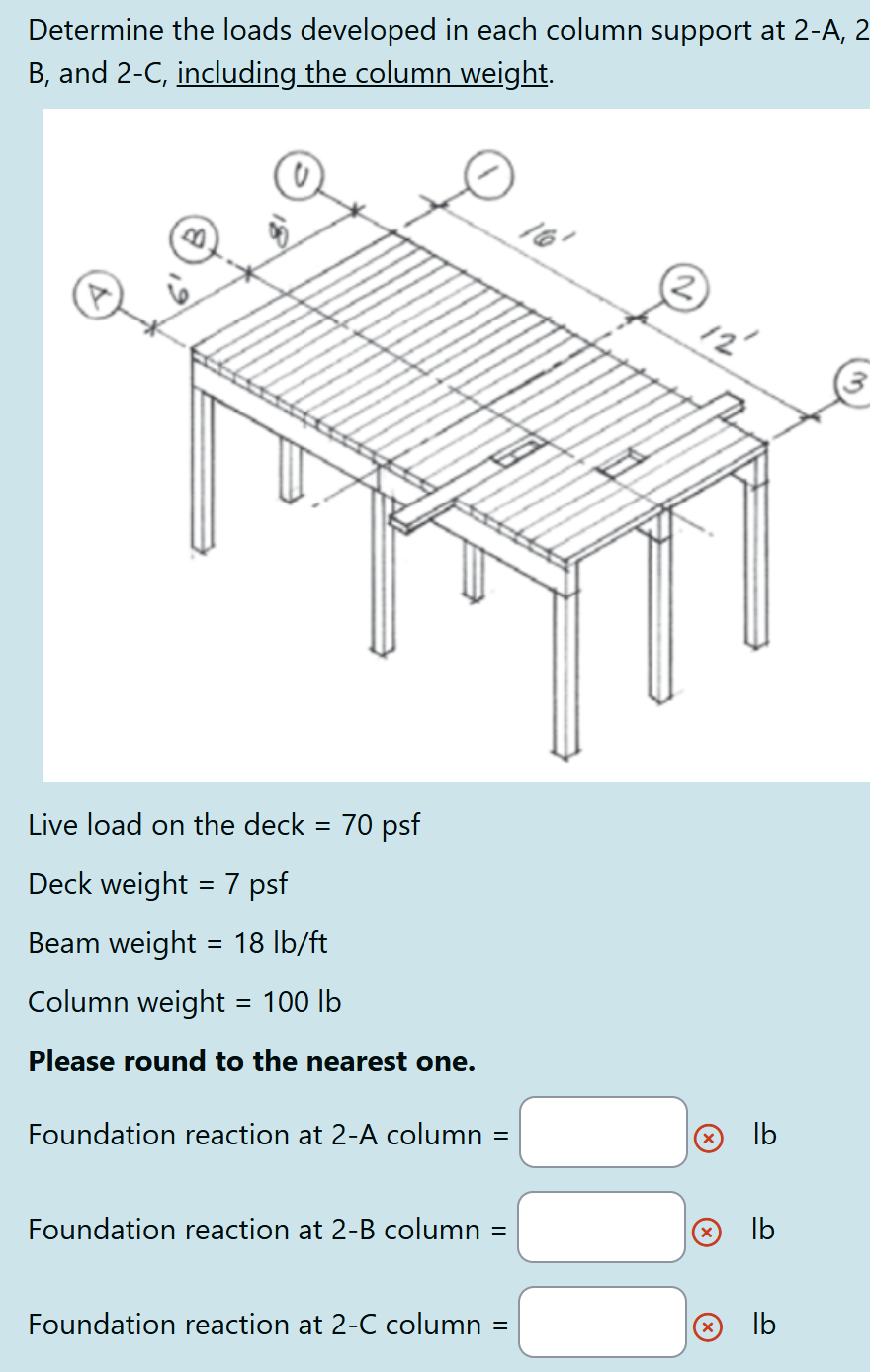 Solved Live load on the deck =70 ﻿psf Deck weight =7psf Beam | Chegg.com