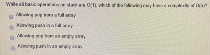 Solved ? What is correct statement to dequeue() an element | Chegg.com