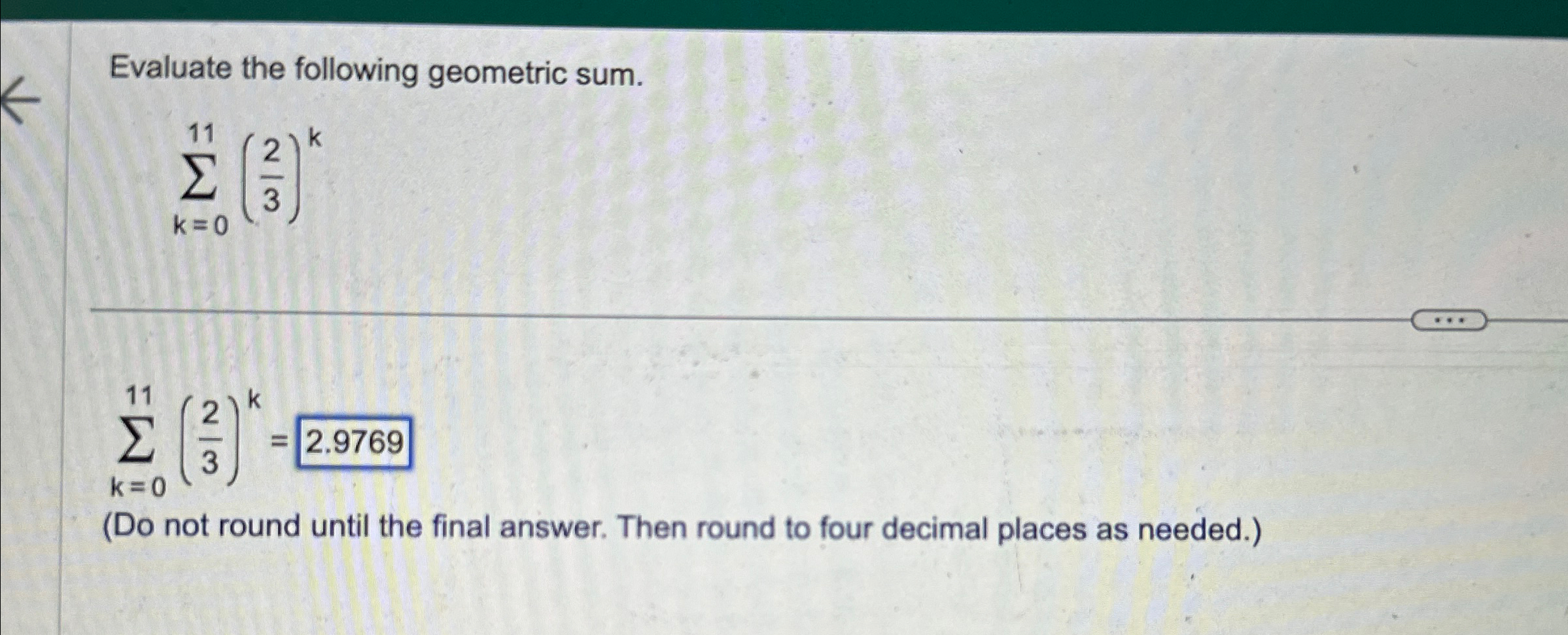 Solved Evaluate the following geometric | Chegg.com
