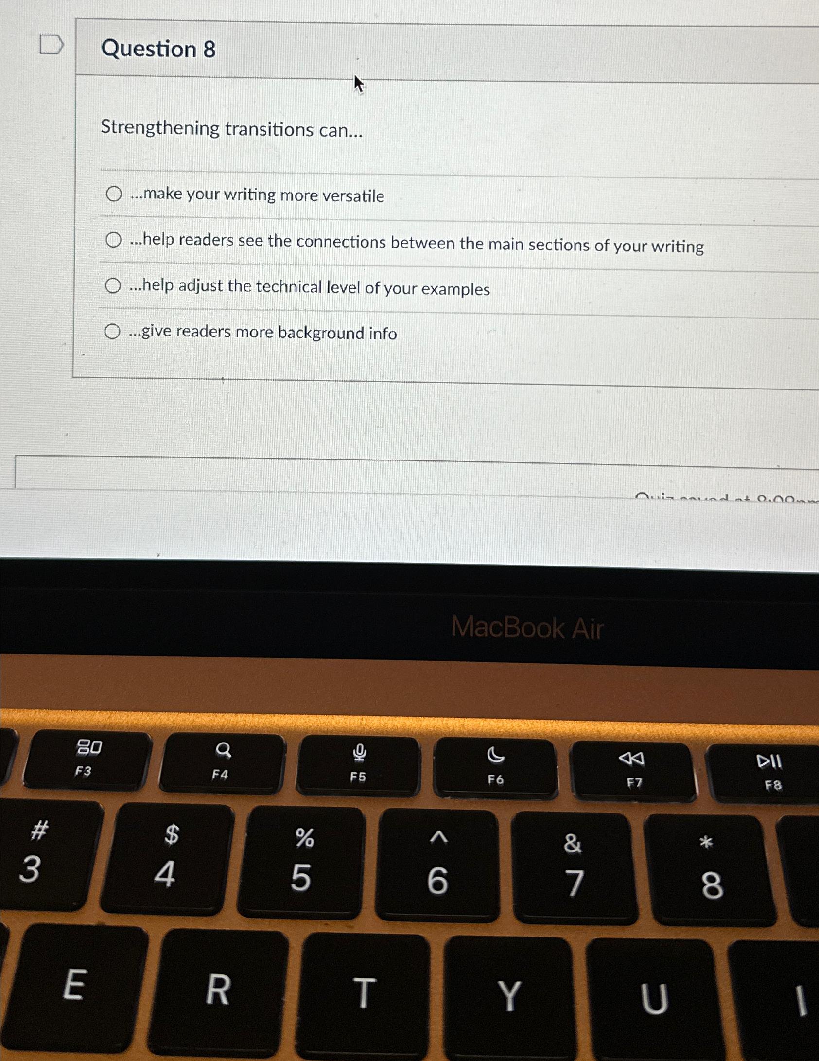 Solved Question 8Strengthening transitions can......make | Chegg.com
