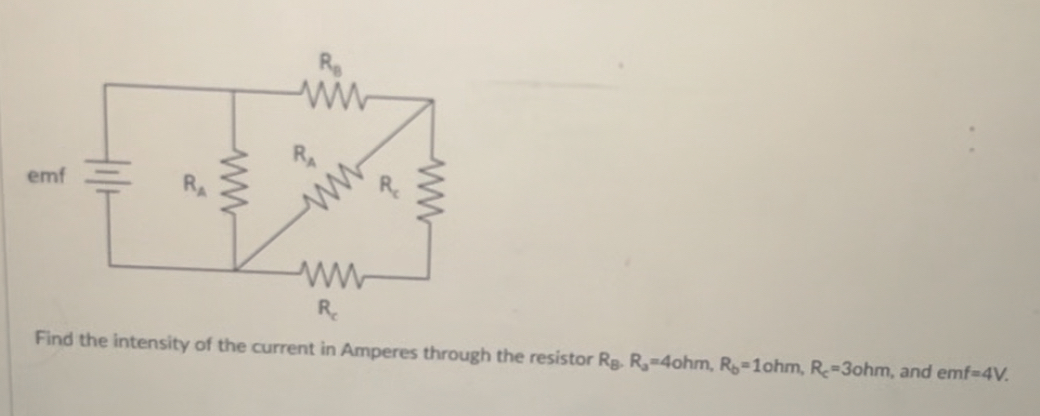 Solved Find the intensity of the current in Amperes through | Chegg.com