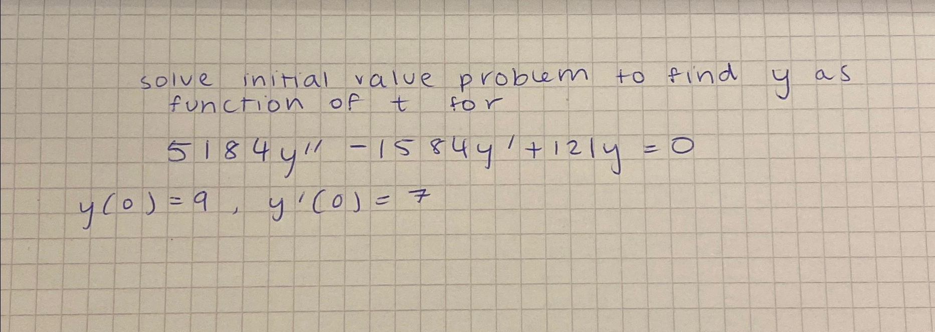 Solved Solve Initial Value Problem To Find Y ﻿as Function Of