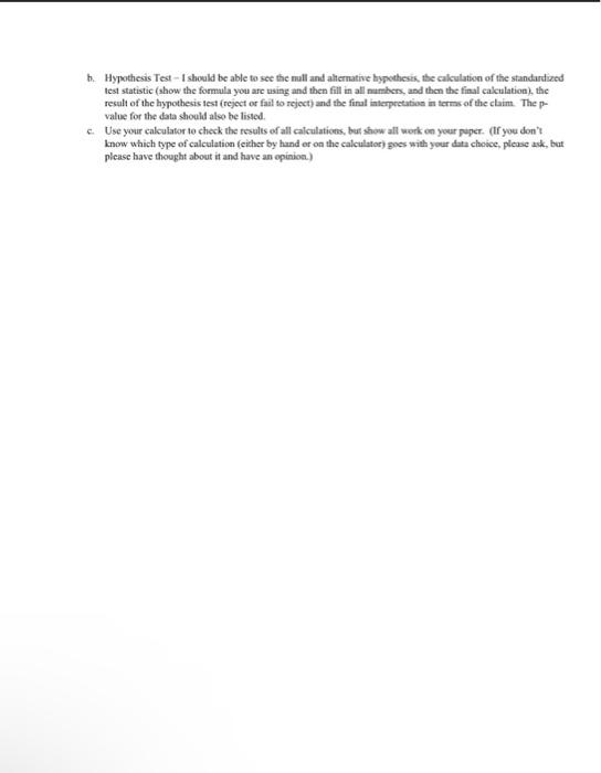 Math U15 Elementary Statistics Research Papsr - | Chegg.com