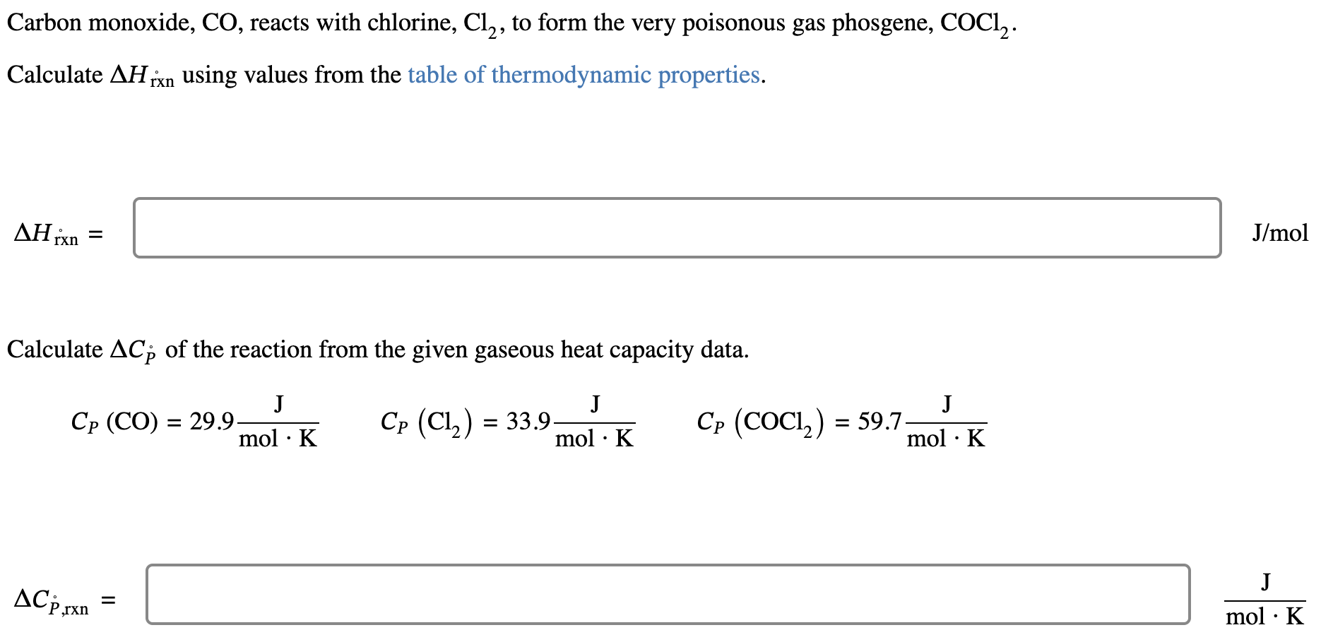 Solved Solve both parts please!!!! Carbon monoxide, CO, | Chegg.com