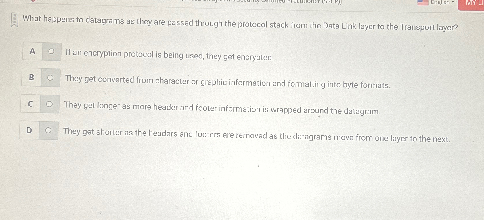 Solved What happens to datagrams as they are passed through | Chegg.com