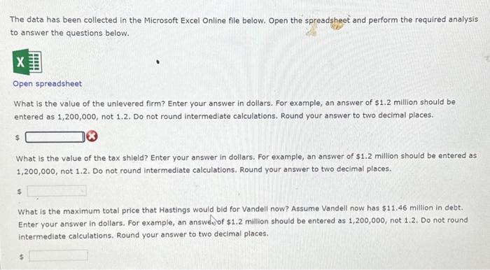 The data has been collected in the Microsoft Excel | Chegg.com
