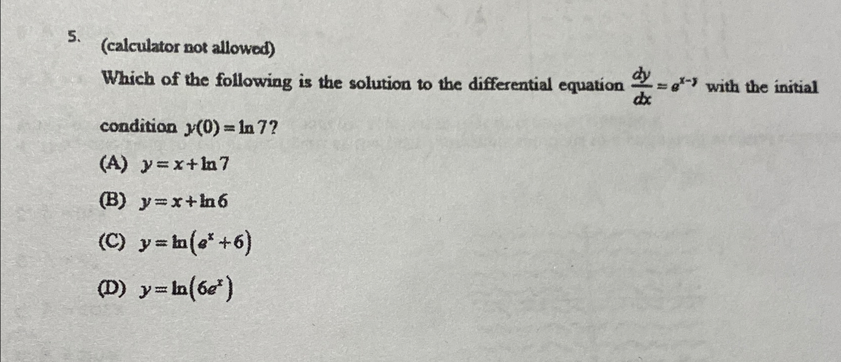 Solved (calculator not allowed)Which of the following is the | Chegg.com