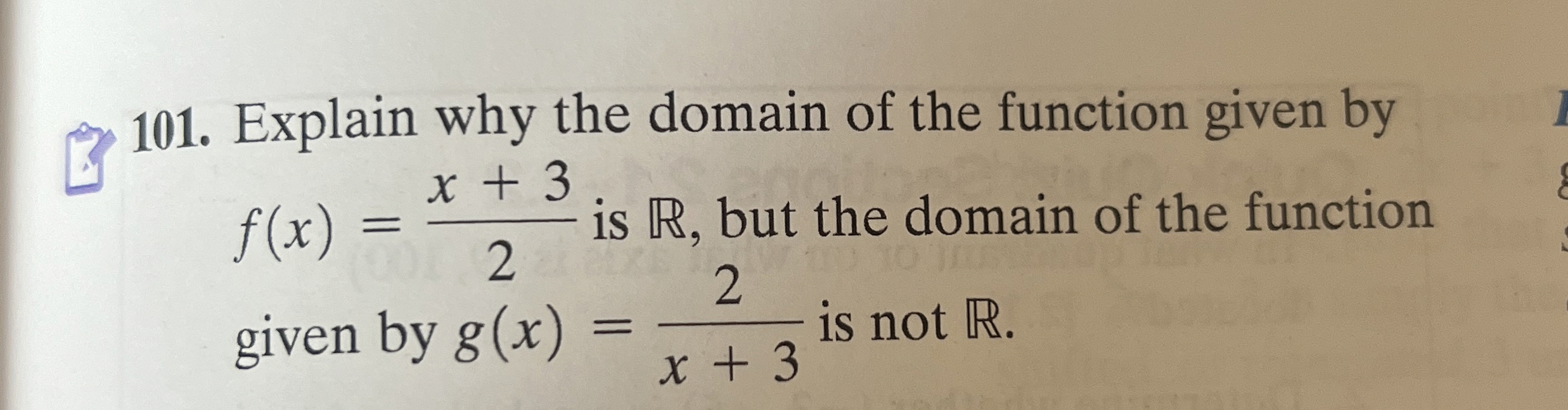 Solved 3Explain why the domain of the function given | Chegg.com
