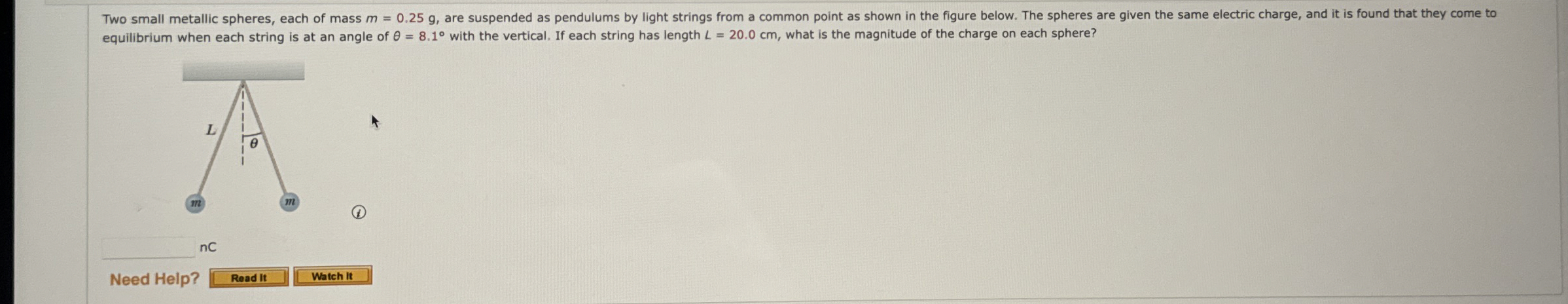 Solved equilibrium when each string is at an angle of θ=8.1° | Chegg.com
