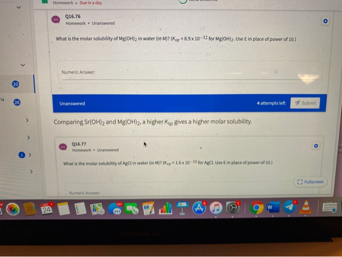 Solved Homework . Due in a day Q16.76 Homework . Unanswered | Chegg.com