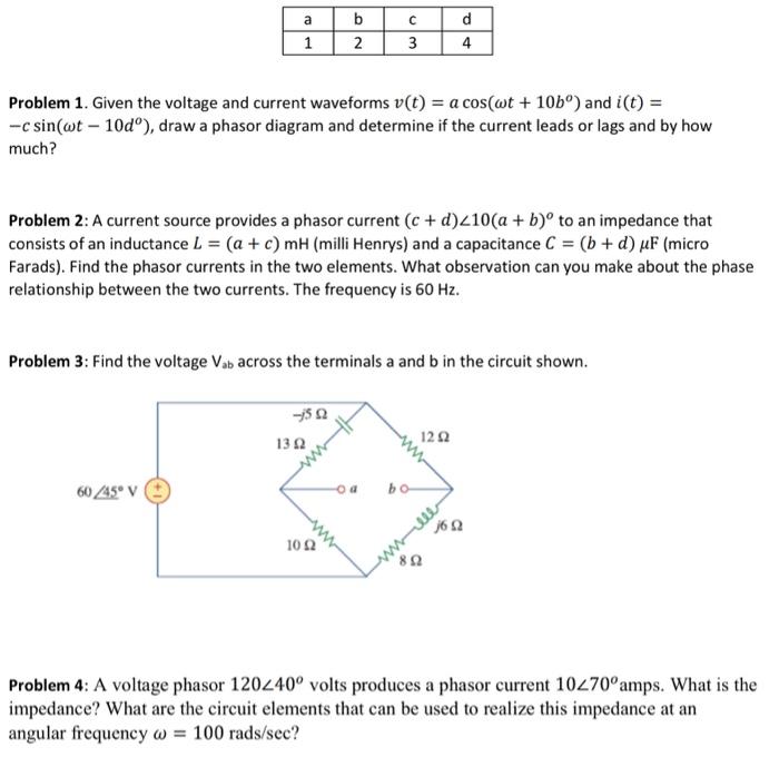 Solved Problem 1. Given the voltage and current waveforms | Chegg.com