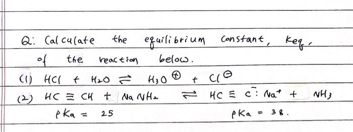 Solved Q: Calculate the equilibrium constant, keq. of the | Chegg.com