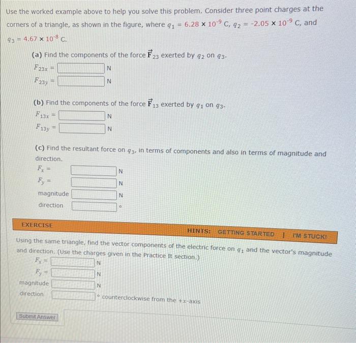 Solved Goal Apply Coulomb's law in two dimensions. Problem | Chegg.com