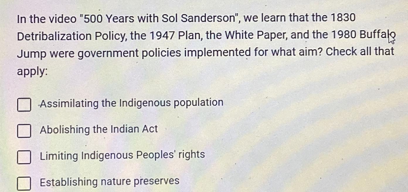 Solved In the video " 500 ﻿Years with Sol Sanderson", we | Chegg.com