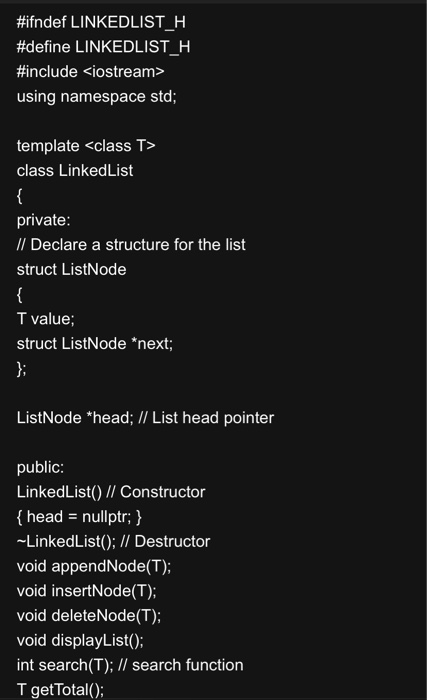 Solved Ifndef Linkedlist H Define Linkedlisth Include 7522