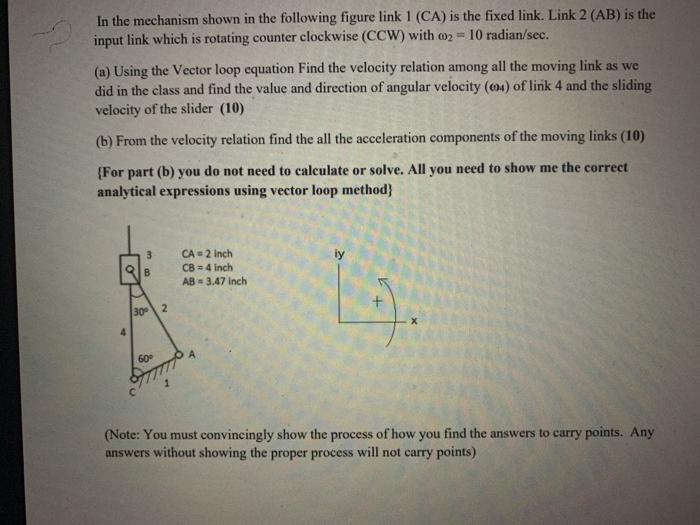 Solved Using vector loop equation, find the velocity | Chegg.com
