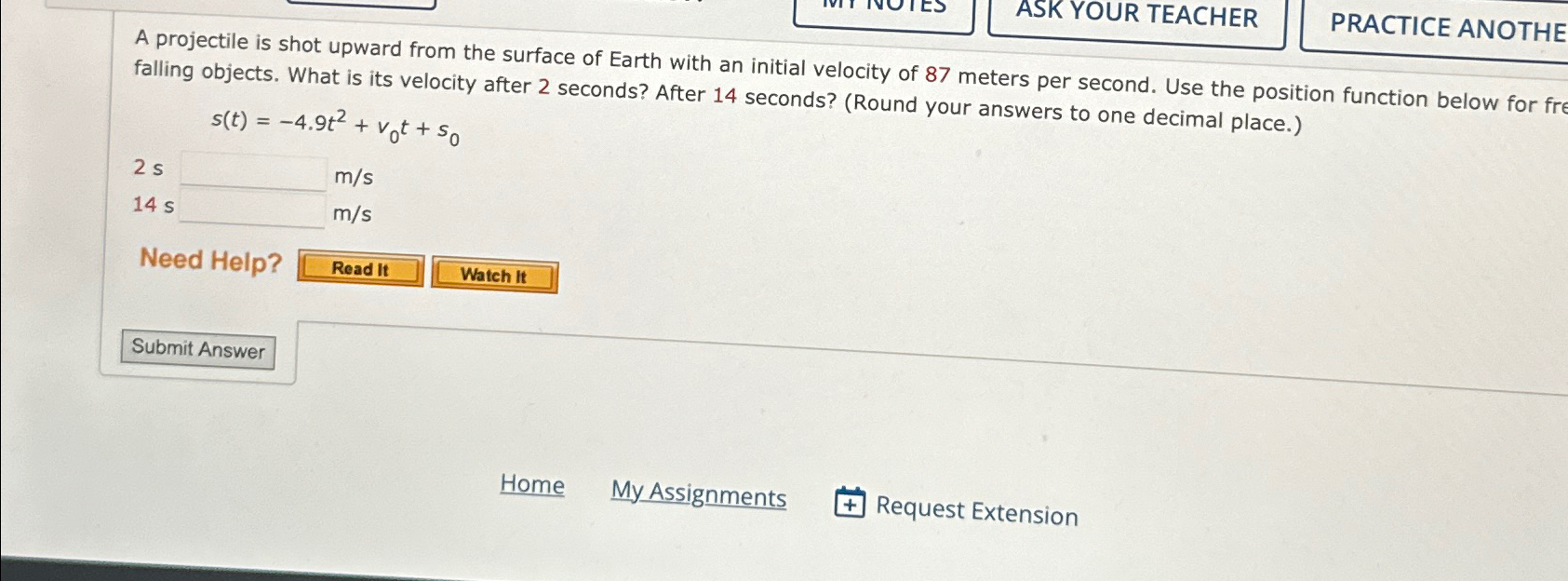 Solved ASK YOUR TEACHERPRACTICE ANOTHEfalling objects. What | Chegg.com