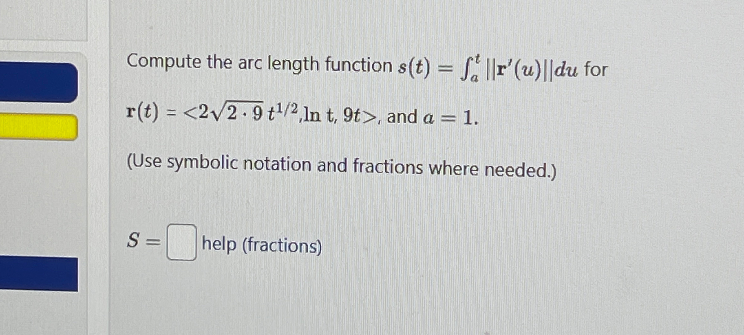 Solved Compute the arc length function s(t)=∫at||r'(u)||du | Chegg.com