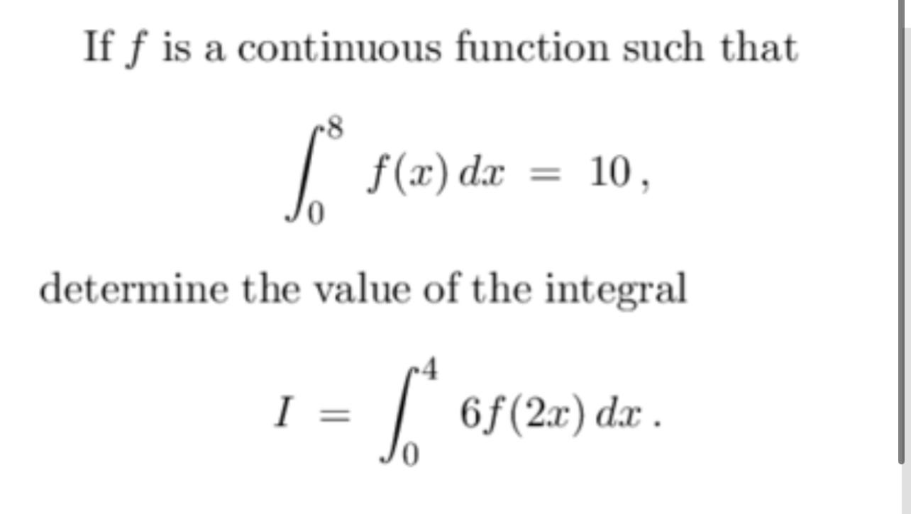 Solved If f ﻿is a continuous function such | Chegg.com