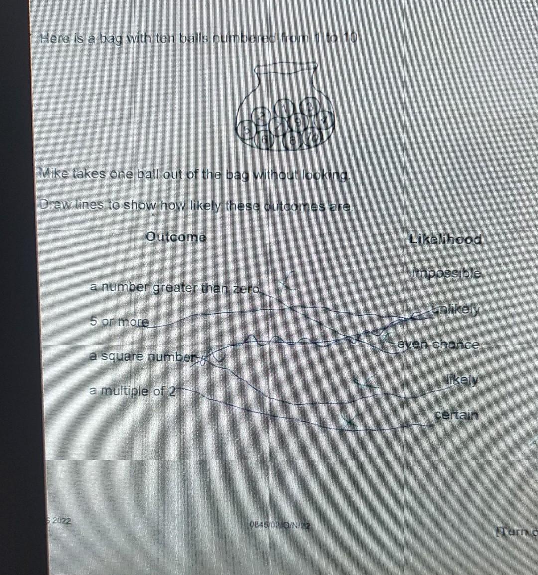 Solved Here is a bag with ten balls numbered from 1 to 10 | Chegg.com