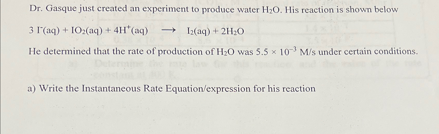 Solved Dr. ﻿Gasque just created an experiment to produce | Chegg.com