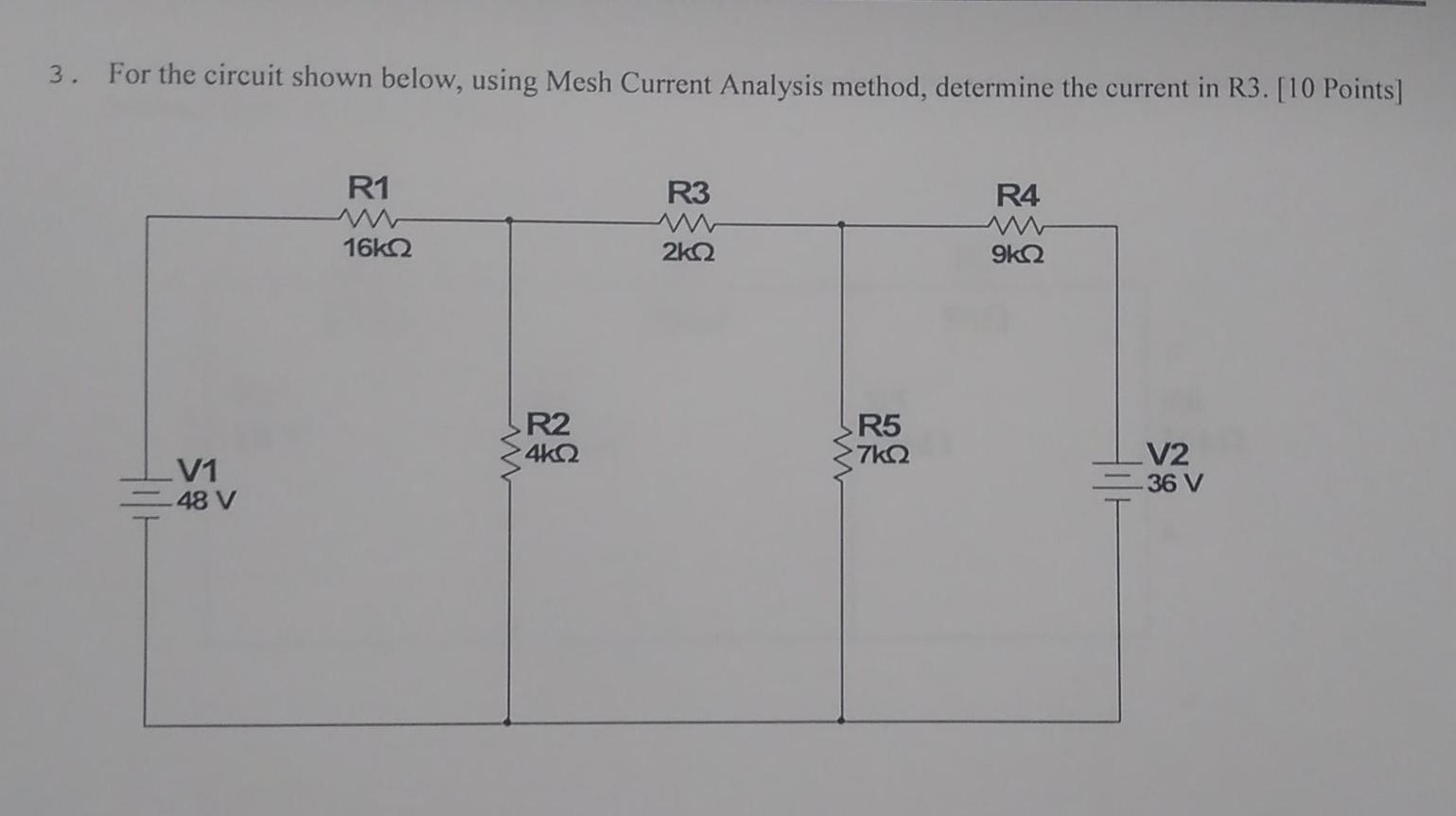 Solved 3. For the circuit shown below, using Mesh Current | Chegg.com