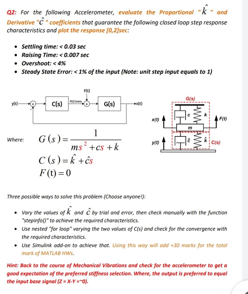 Solved Given the following Accelerometer device described in | Chegg.com