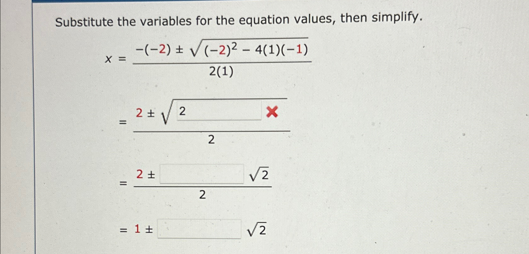 Solved Substitute The Variables For The Equation Values